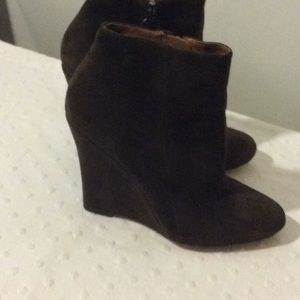 Sam Edelman | Shoes | Sam Edelman Brown Suede Wedge Heels Booties 8m ...